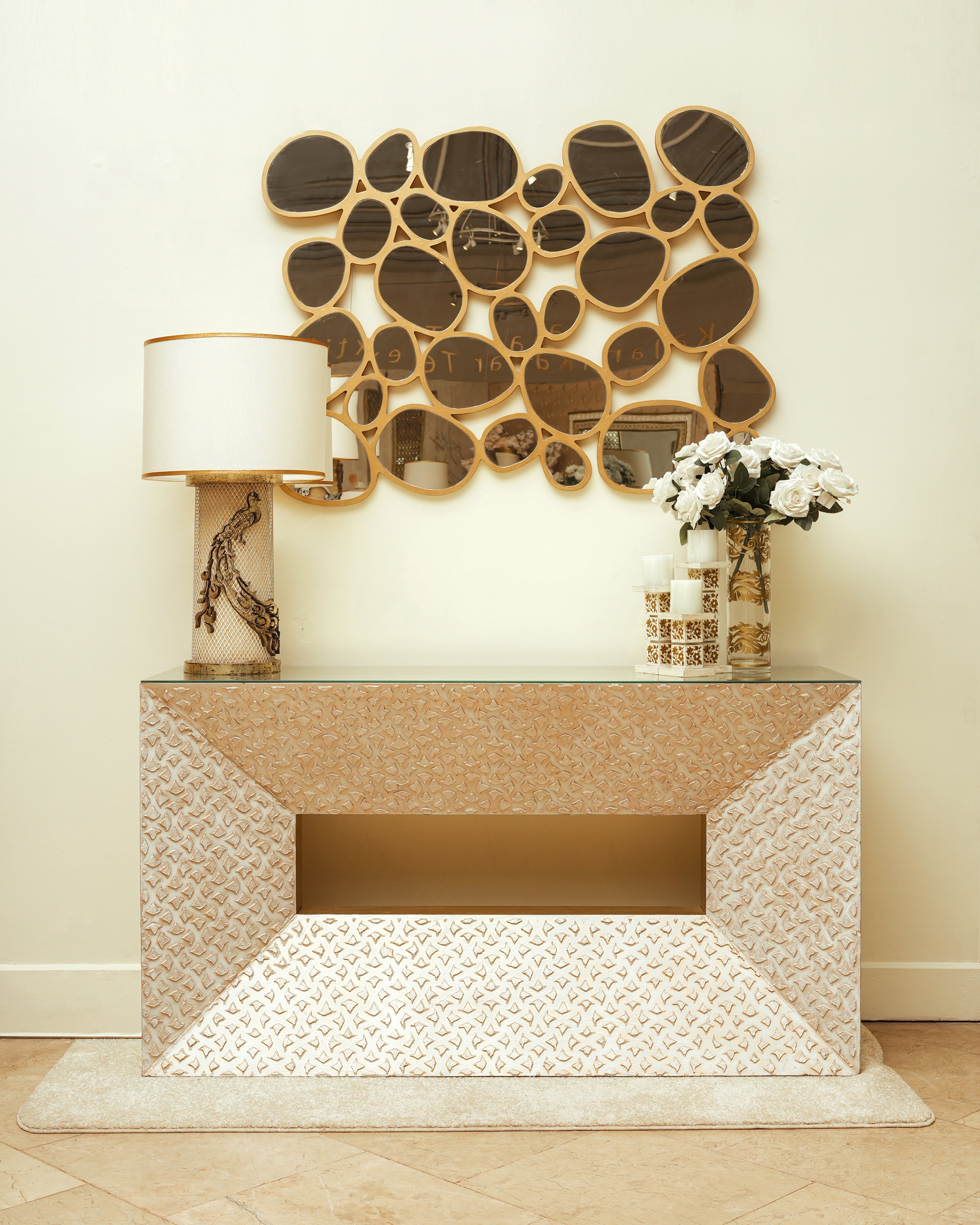 Double Bevelled Texture Console – Kalamkaar